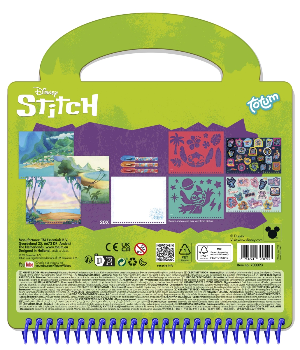 TOTUM DISNEY STITCH kūrybinis rinkinys Designer Activity Pad, 700093 ...